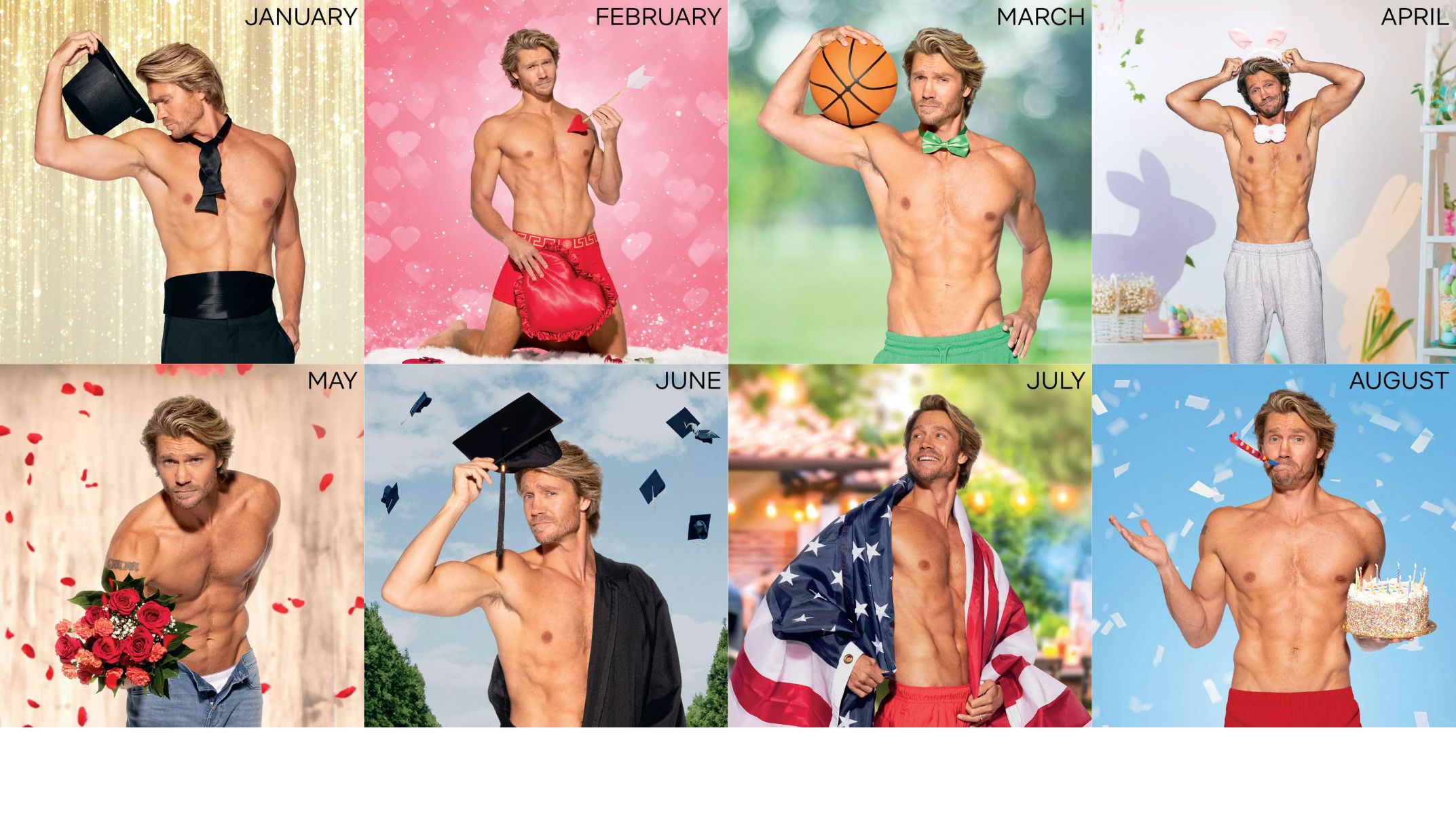Chad Michael Murray promociona película de Netflix con calendario 2025